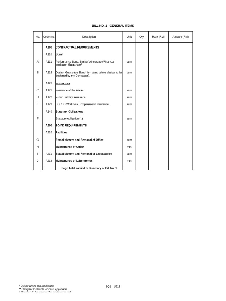 Section 1 - General Items | PDF