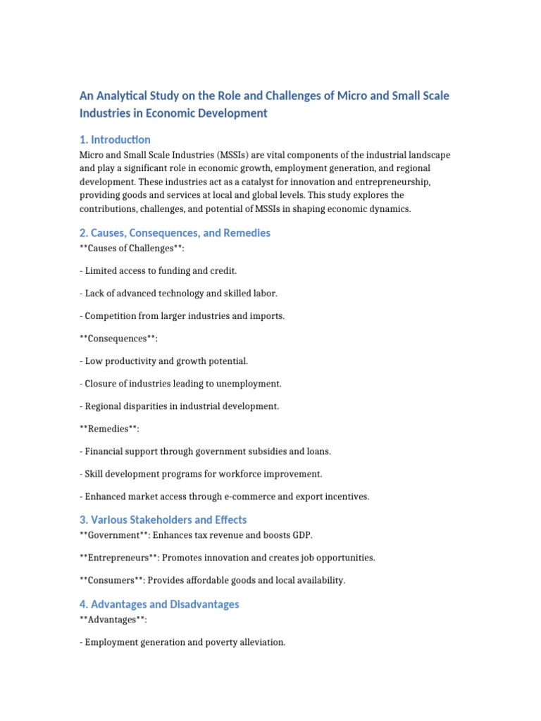 Micro and Small Scale Industries Project | PDF | Economic Growth ...