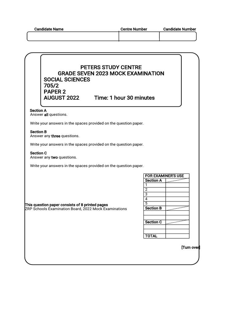 Grade 7 Social Sciences Paper 2 Pdf