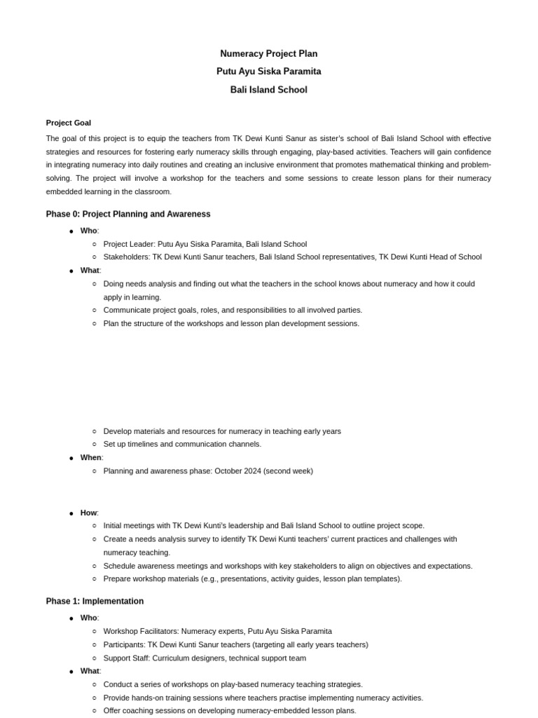 Draft School Project Plan | PDF | Lesson Plan | Teachers