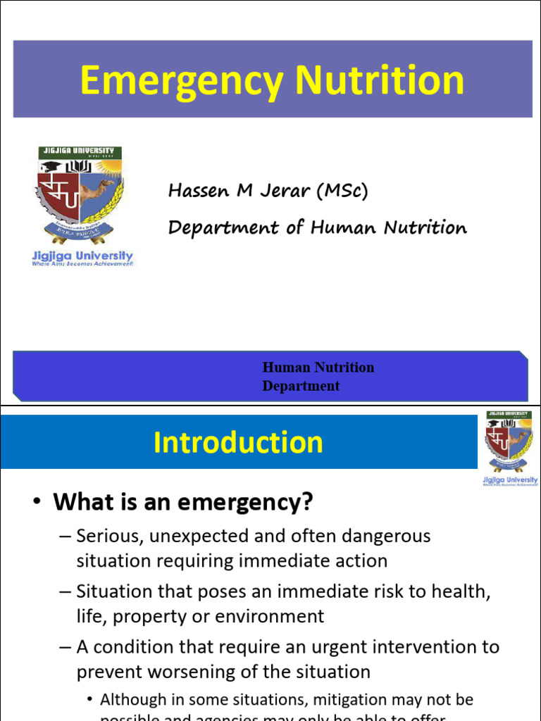 Nutrition in emergency | PDF | Malnutrition | Human Nutrition
