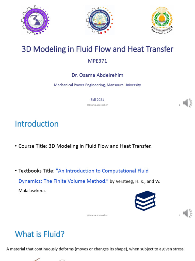 Lecture 1 (Introduction To The Course) | PDF | Fluid Mechanics | Fluid ...