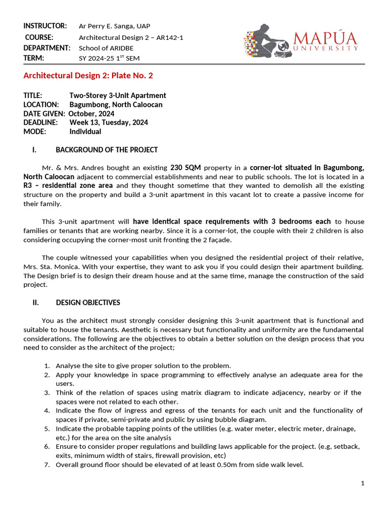 Architectural Design 2 - Plate No. 2 | PDF | Buildings And Structures