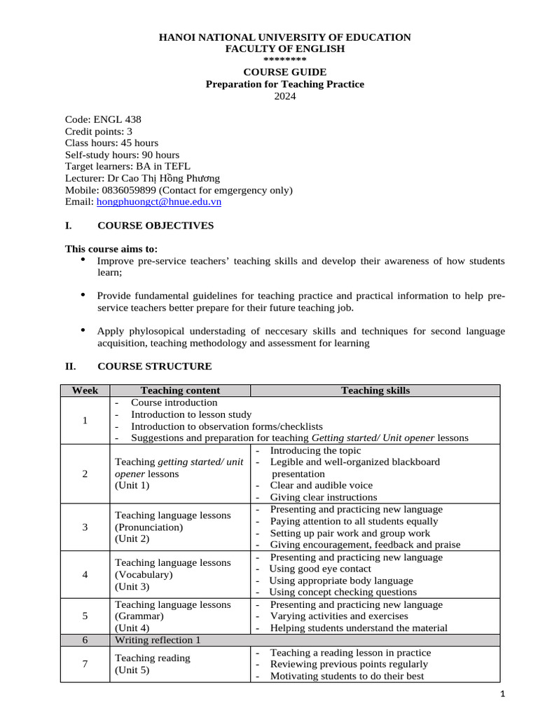 01.course Guide For Students - English | PDF | Teachers | Lesson Plan