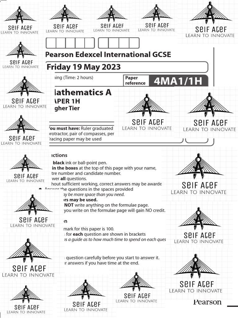 Solved June 23 1h Mr. Seif Atef | PDF | Area | Elementary Mathematics