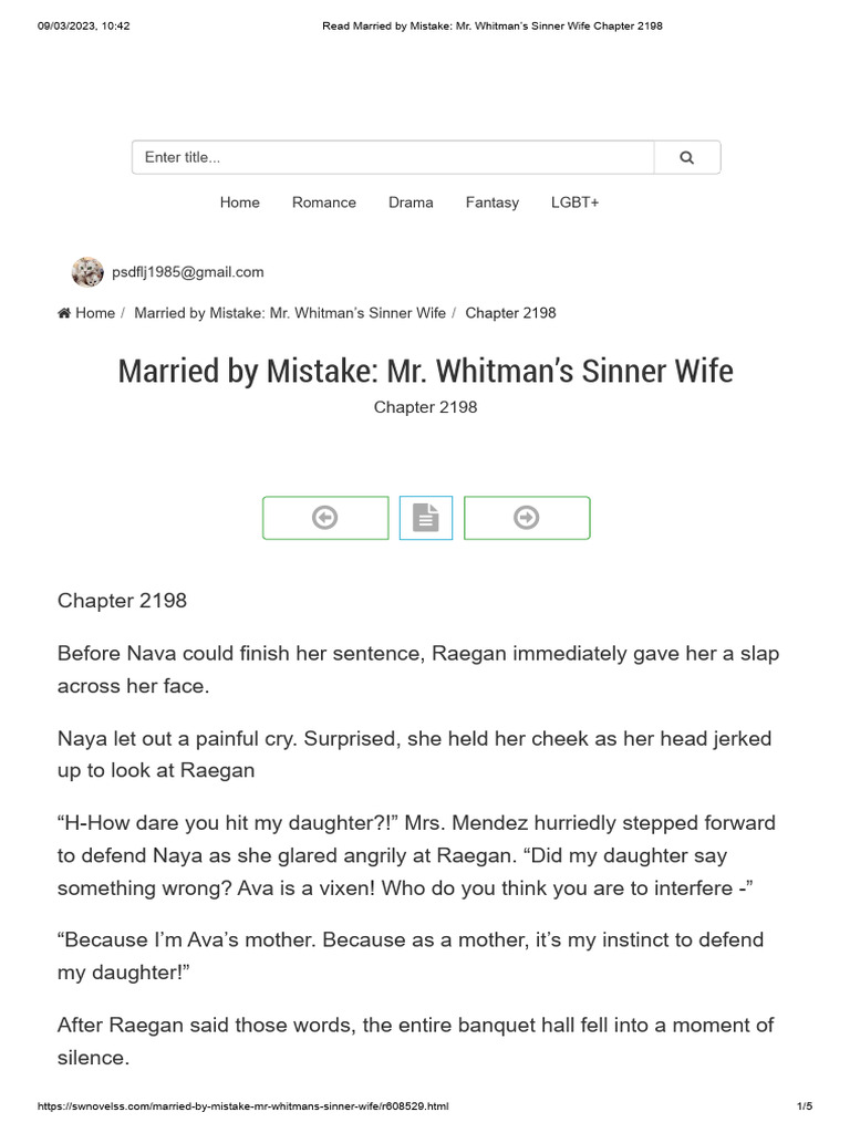 Read Married by Mistake - Mr. Whitman's Sinner Wife Chapter 2198 | PDF