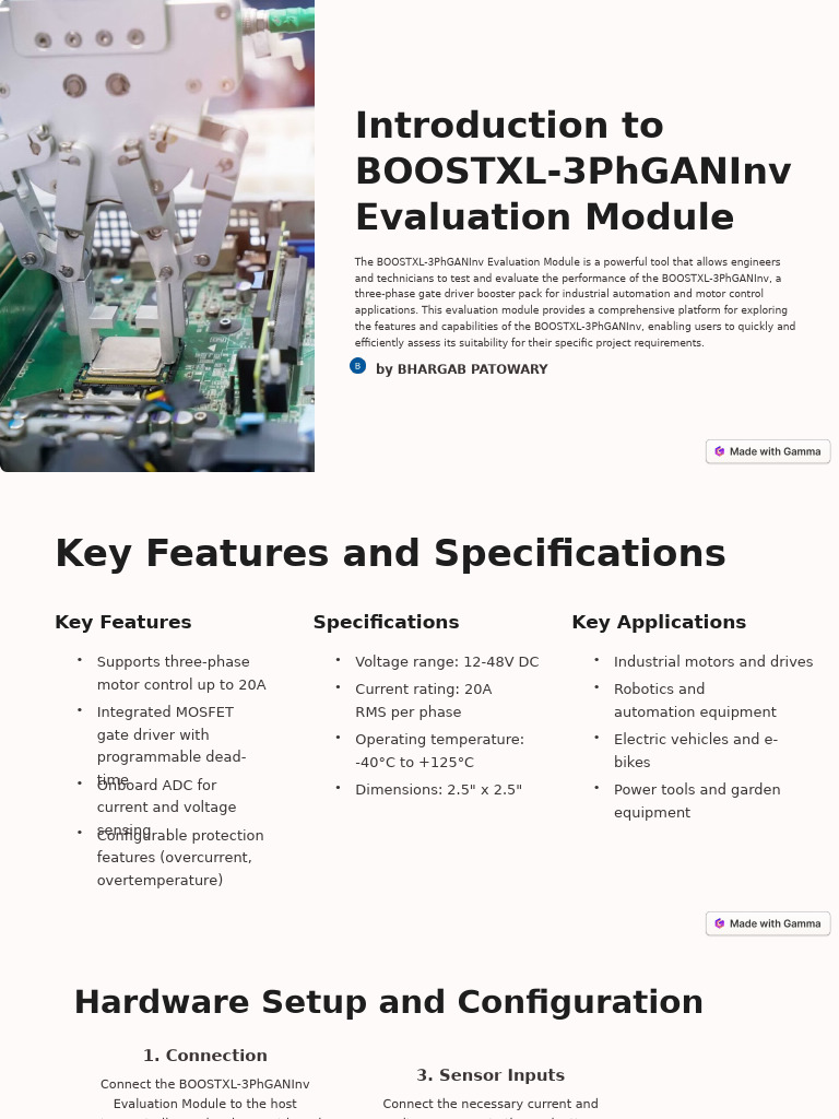 Introduction To BOOSTXL 3PhGANInv Evaluation Module | PDF | Power Supply | Sensor