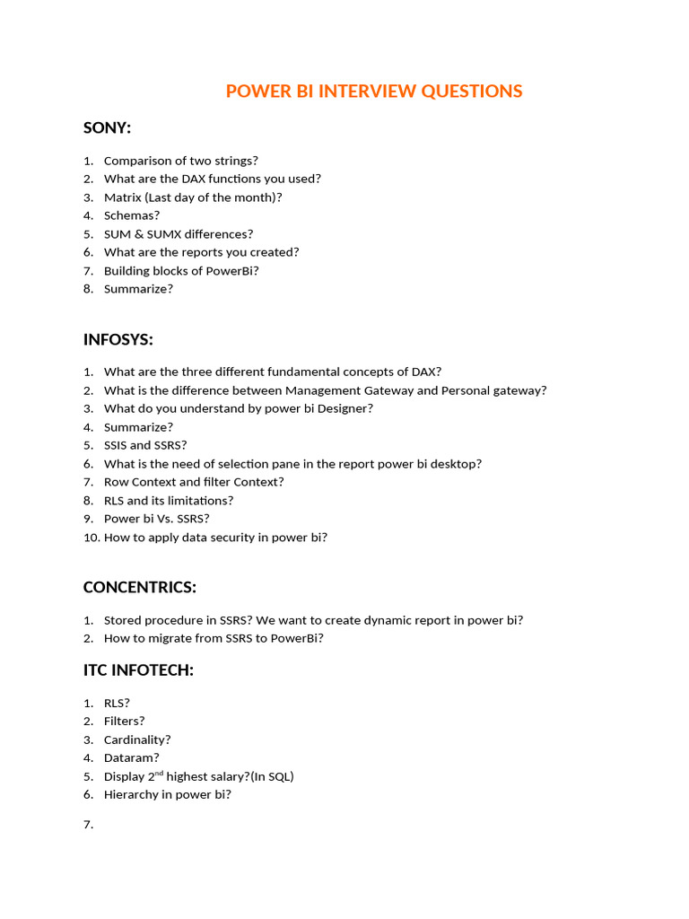 Powerbi Interview Questions | PDF | Data Management | Computing