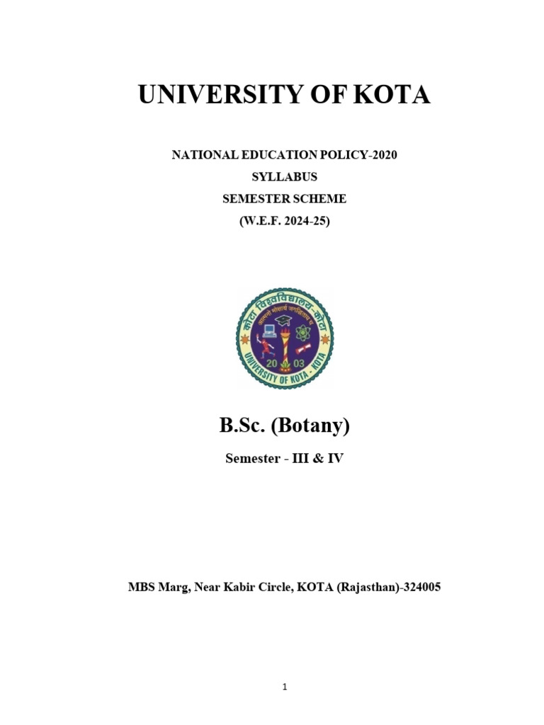 1431 - B.Sc. Botany Semester - III, IV | PDF | Gene | Cell (Biology)