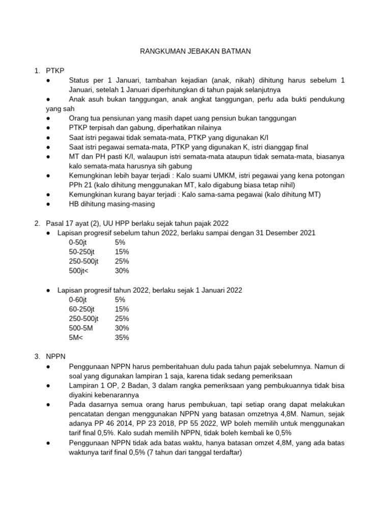 Rangkuman Jebakan Batman | PDF