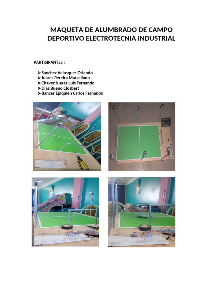 MAQUETA DE ALUMBRADO DE CAMPO DEPORTIVO ELECTROTEC | PDF