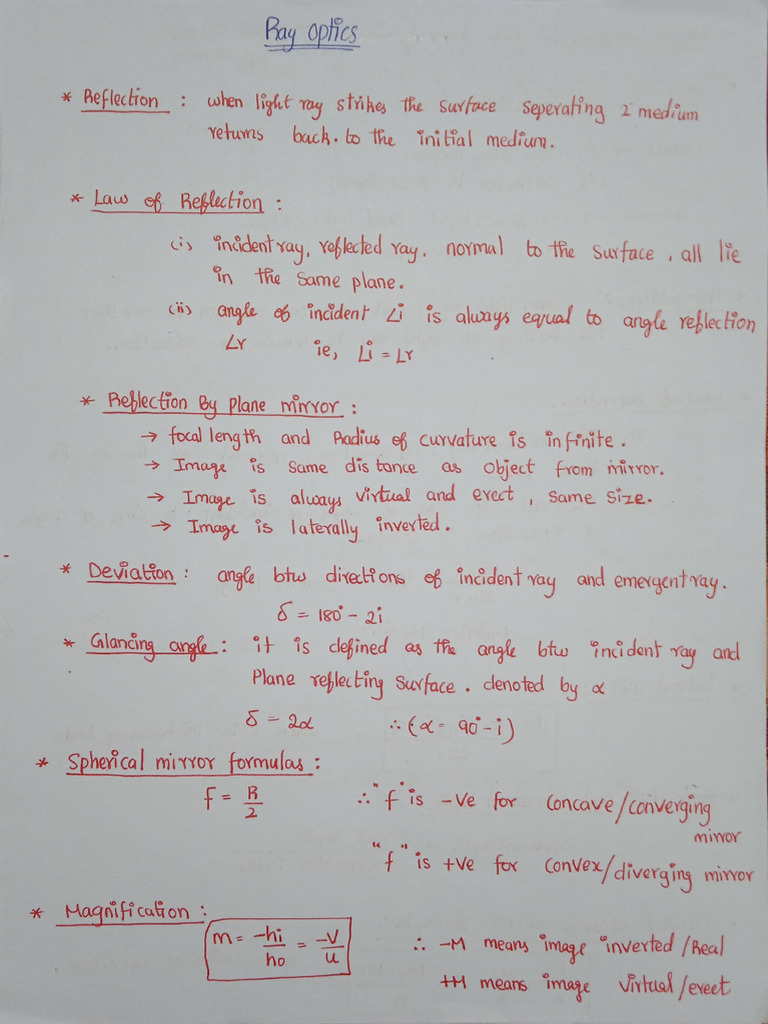 Ray Optics and Optical Instrument | PDF | Components | Optics