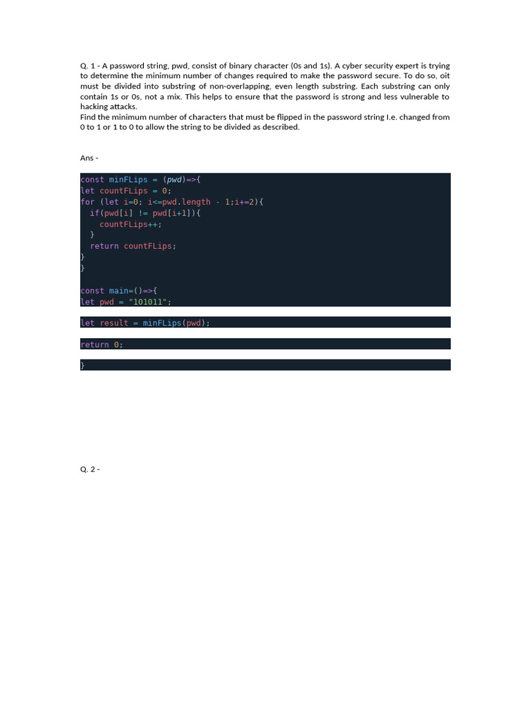 IBM SDE Assesment Coding Questions and Ans | PDF