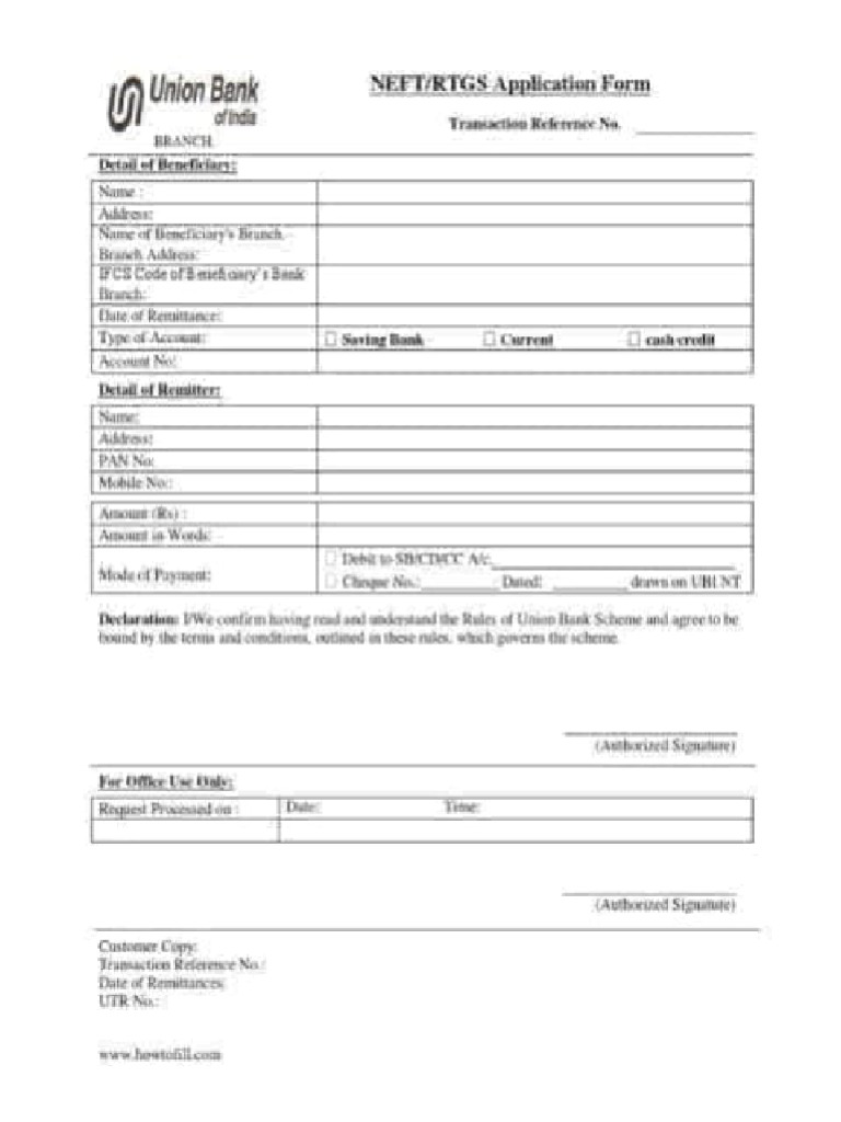 Bank Form for Beneficiaries | PDF