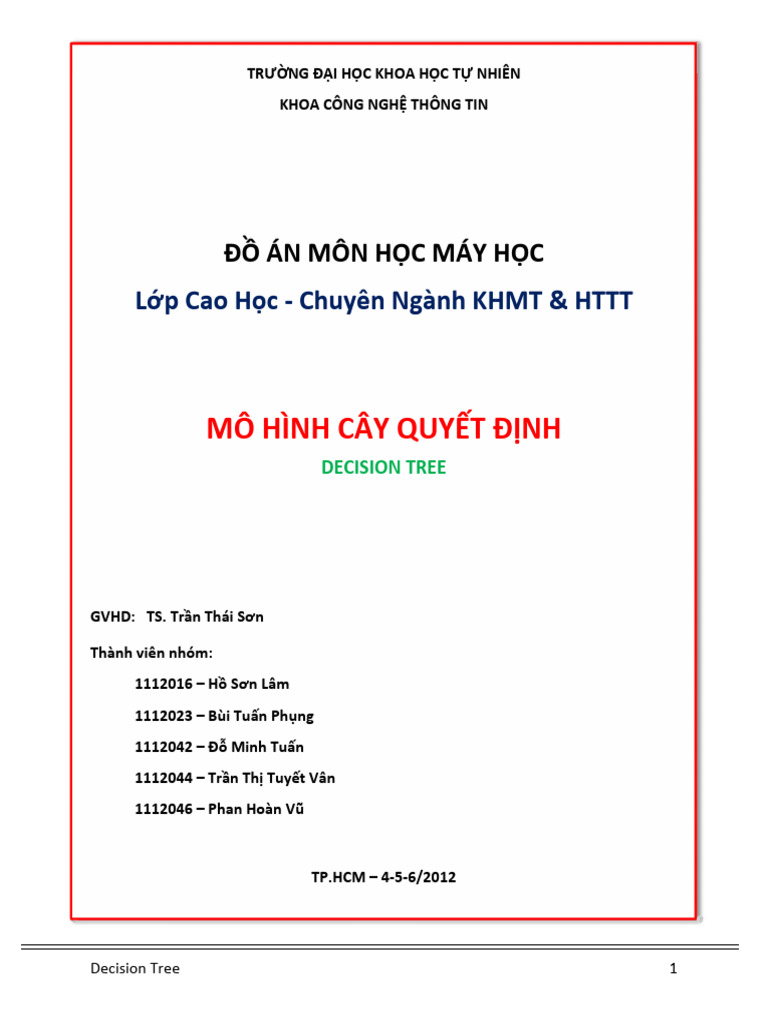 (123doc) Do An Mo Hinh Cay Quyet Dinh Decision Tree | PDF