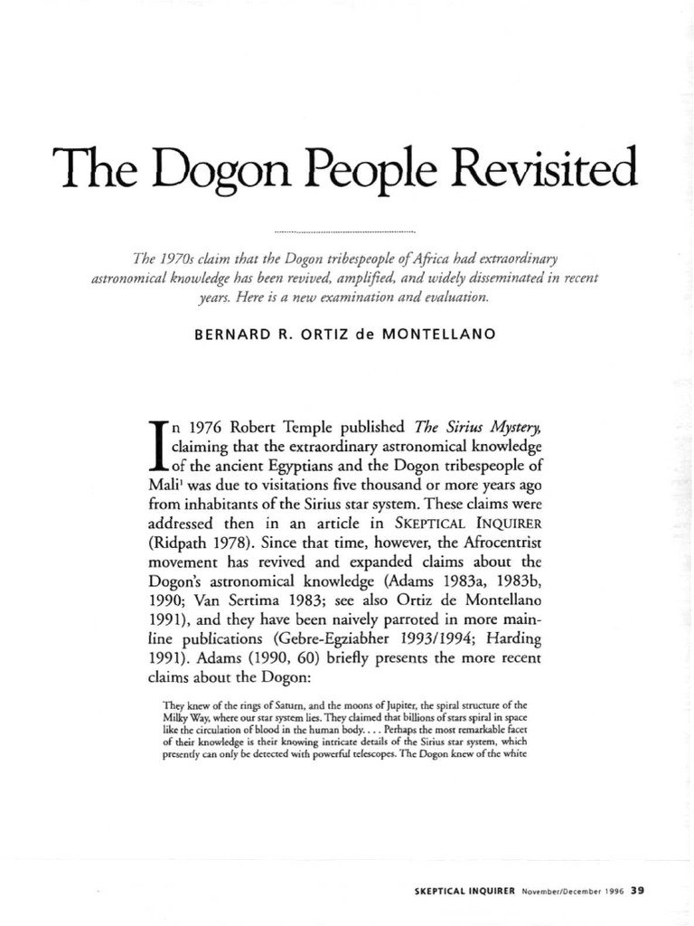 The Dogon People Revisited | PDF | Astronomy