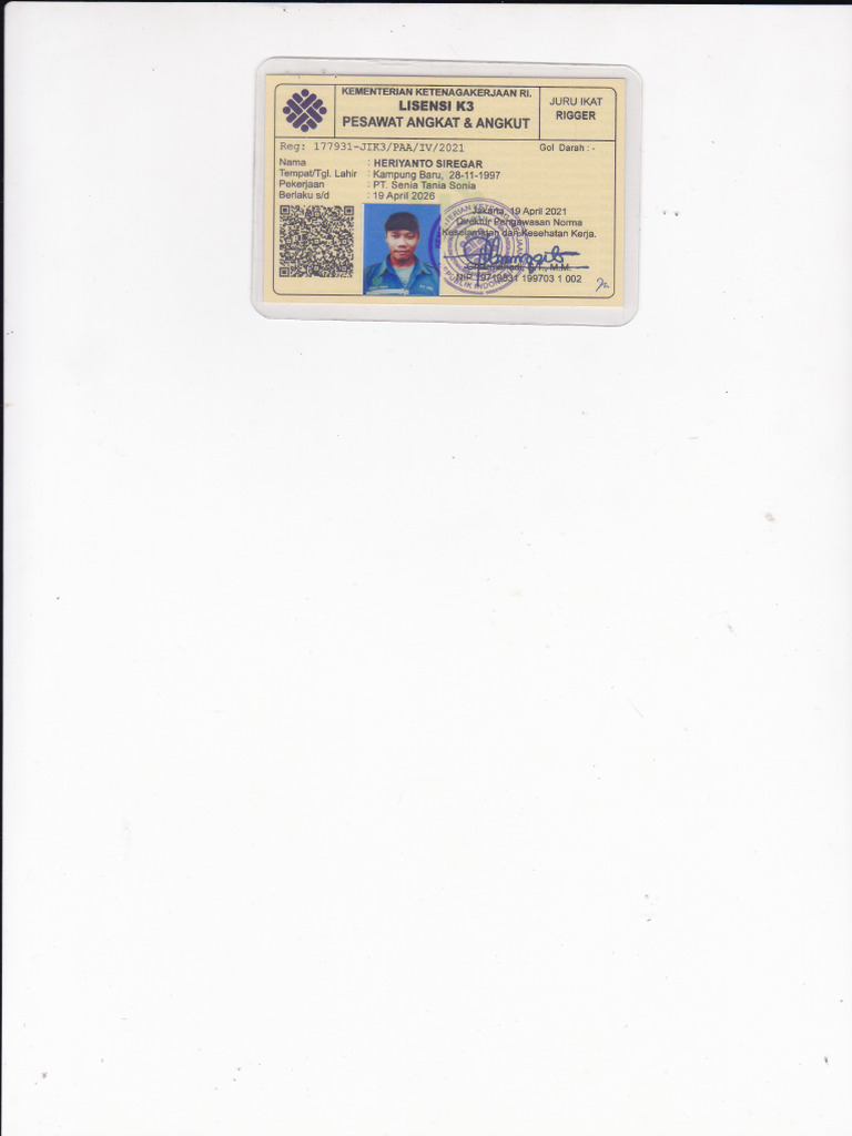 Sio Rigger Heriyanto HSPD 460 Ton012 | PDF