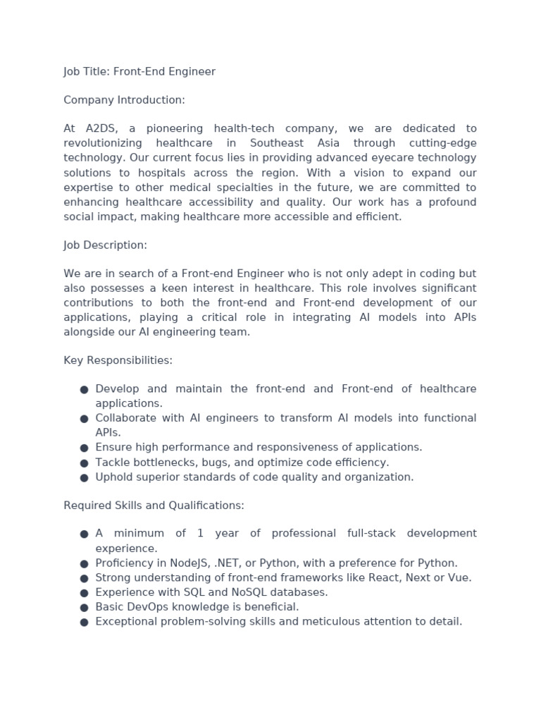 JD-for-FE | PDF | Artificial Intelligence | Intelligence (AI) & Semantics