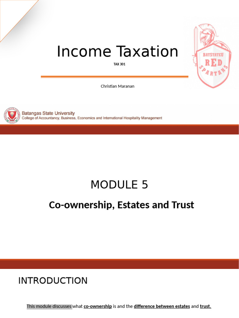 Income Taxation Whole Module 5 | PDF | Tax Deduction | Taxes
