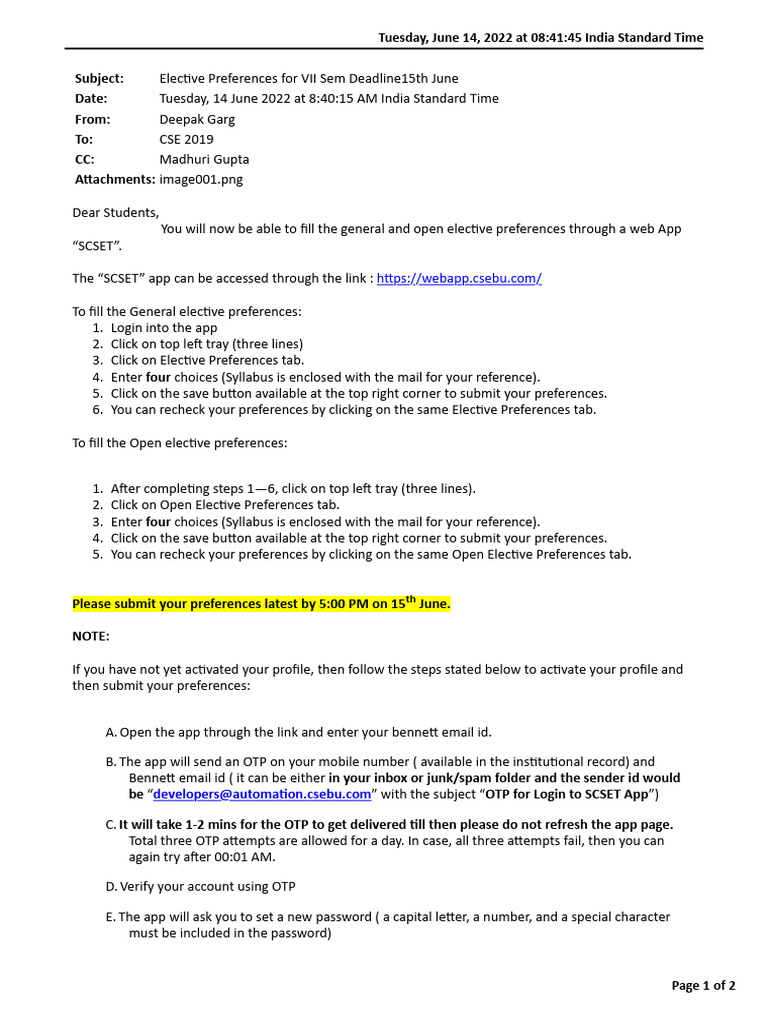 Elective-Preference-Sem-7 | PDF | Security | Computer Security