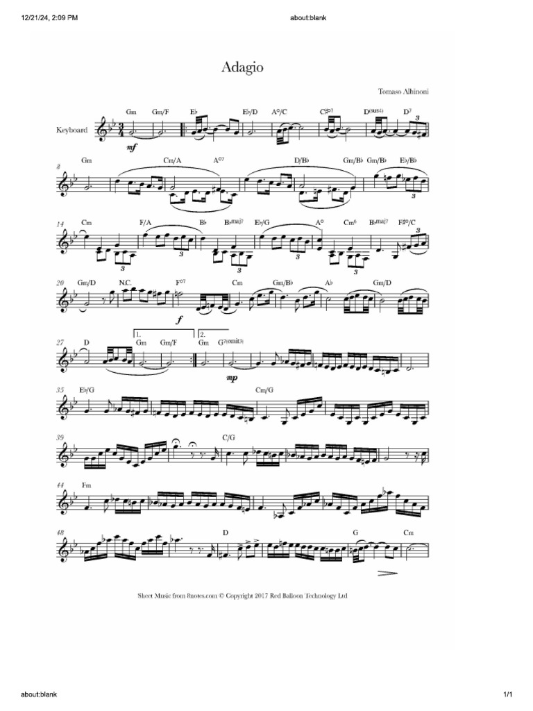 Adagio Albinoni | PDF