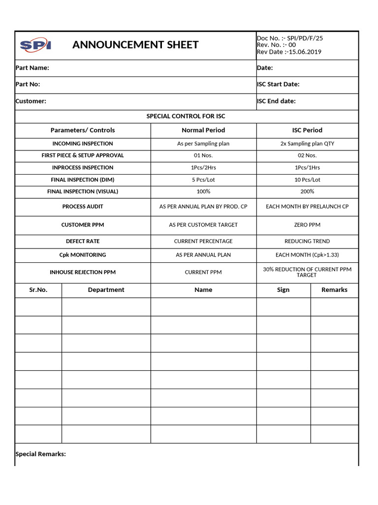 SPI-PD-F-25 Announcement sheet | PDF