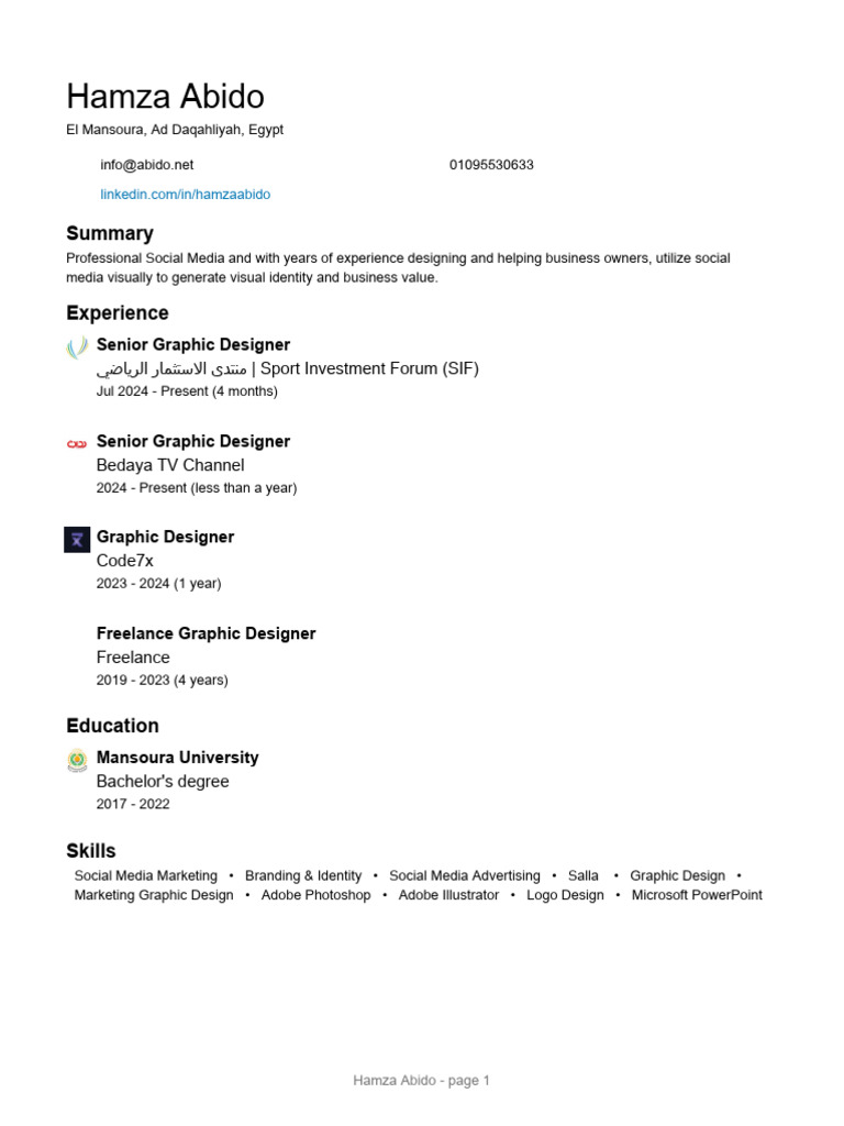 Resume-Hamza-Abido | PDF