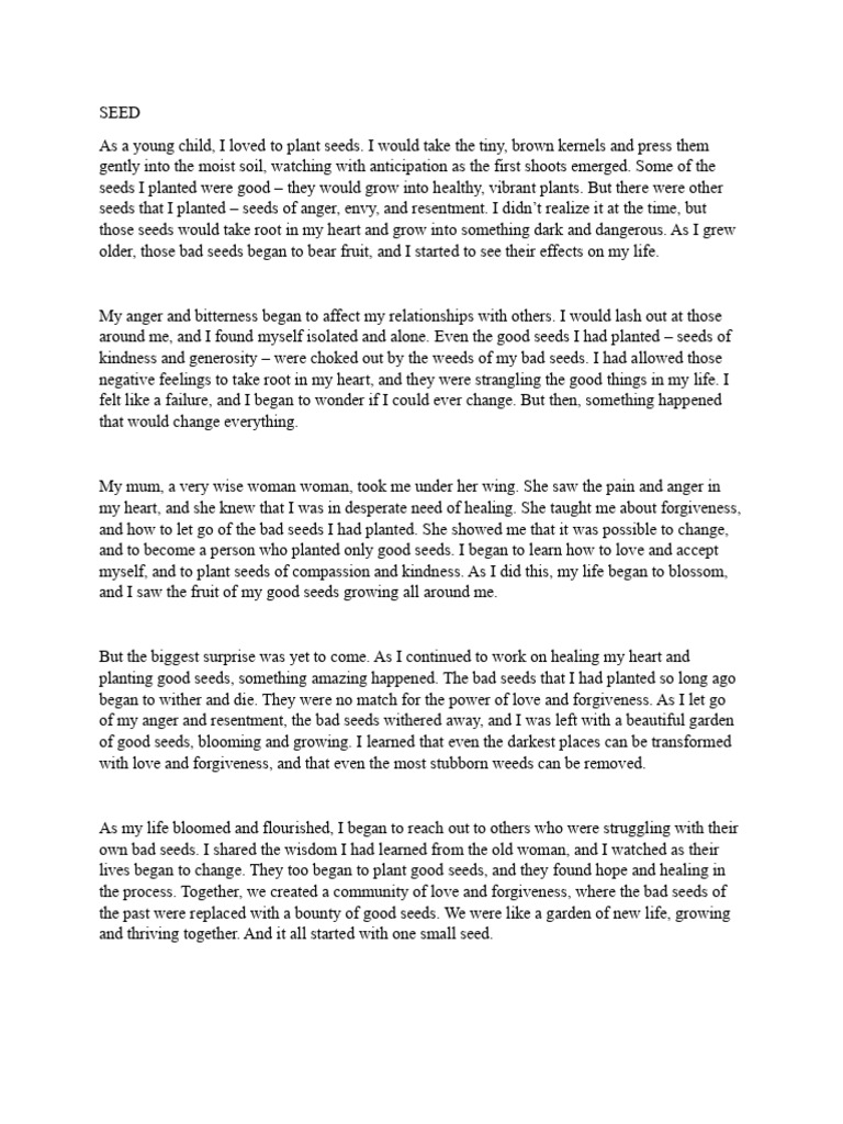 The seed | PDF | Seed