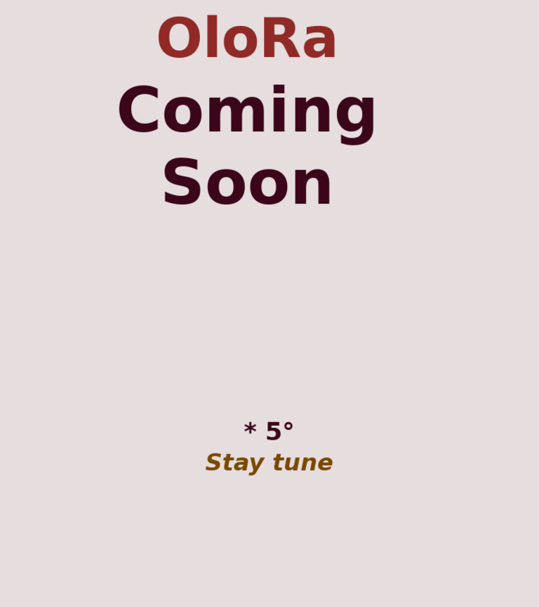 OloRa Launch Announcement Coming Soon | PDF