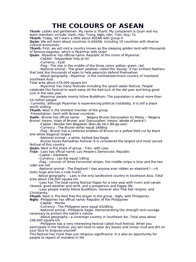 THE-COLOURS-OF-ASEAN | PDF | Cambodia | Phnom Penh