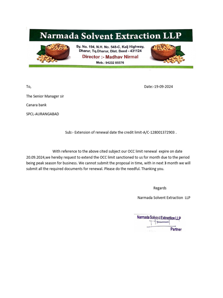 Extention Letter | PDF