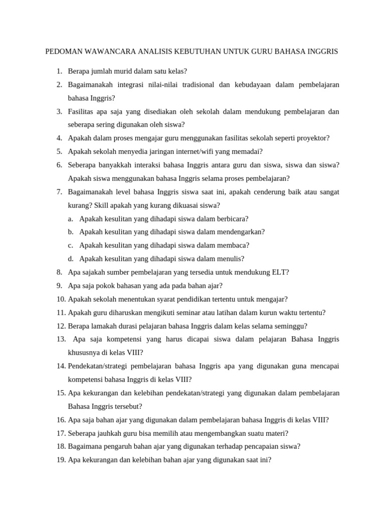 Interview Guideline (SMP) | PDF