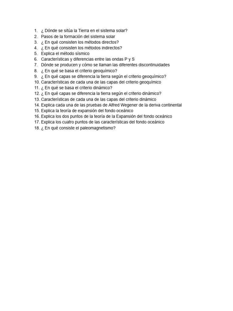 BATERIA DE PREGUNTAS PARA REPASAR TEMA 1 | PDF