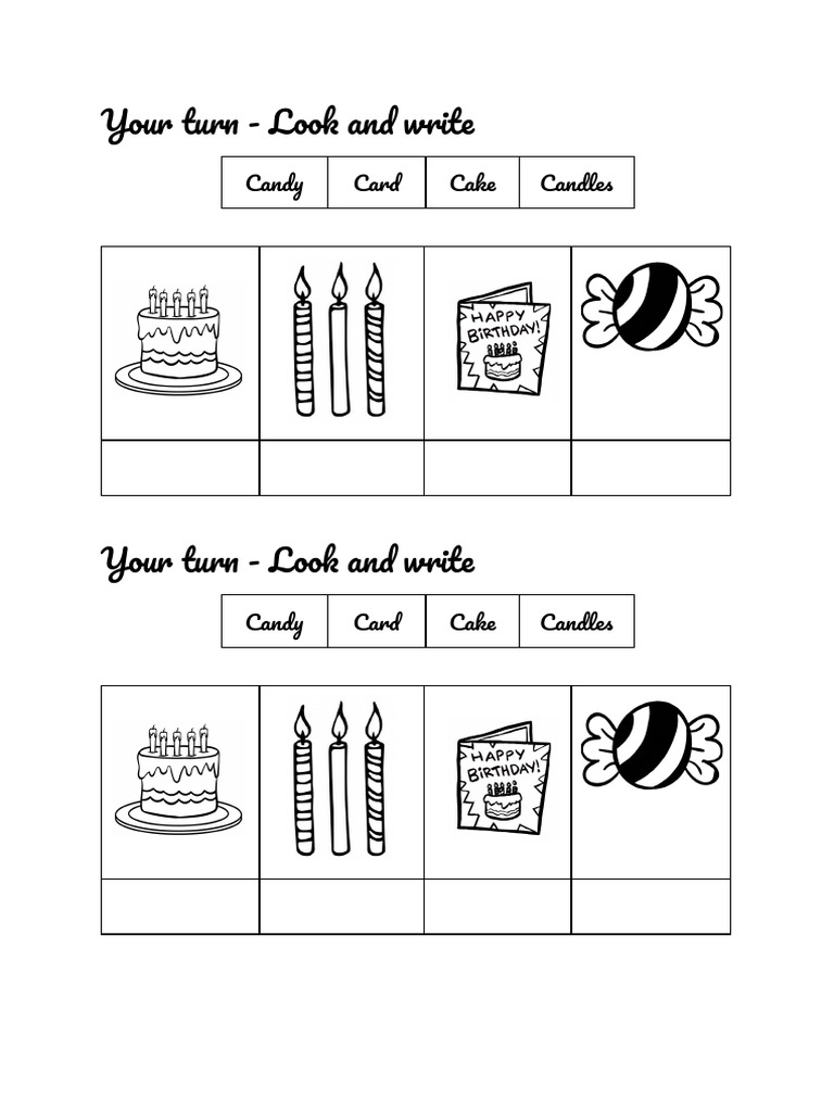 Birthday Vocabulary - 1ro Básico | PDF
