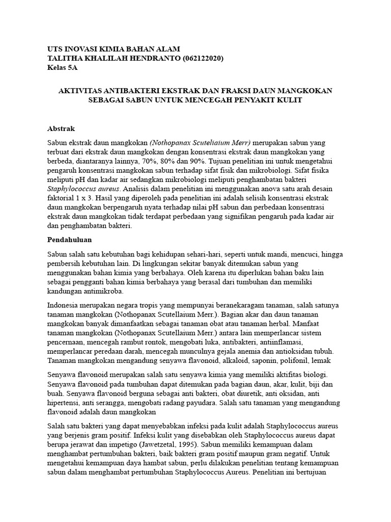Talitha Hendranto - Proposal IKBA | PDF