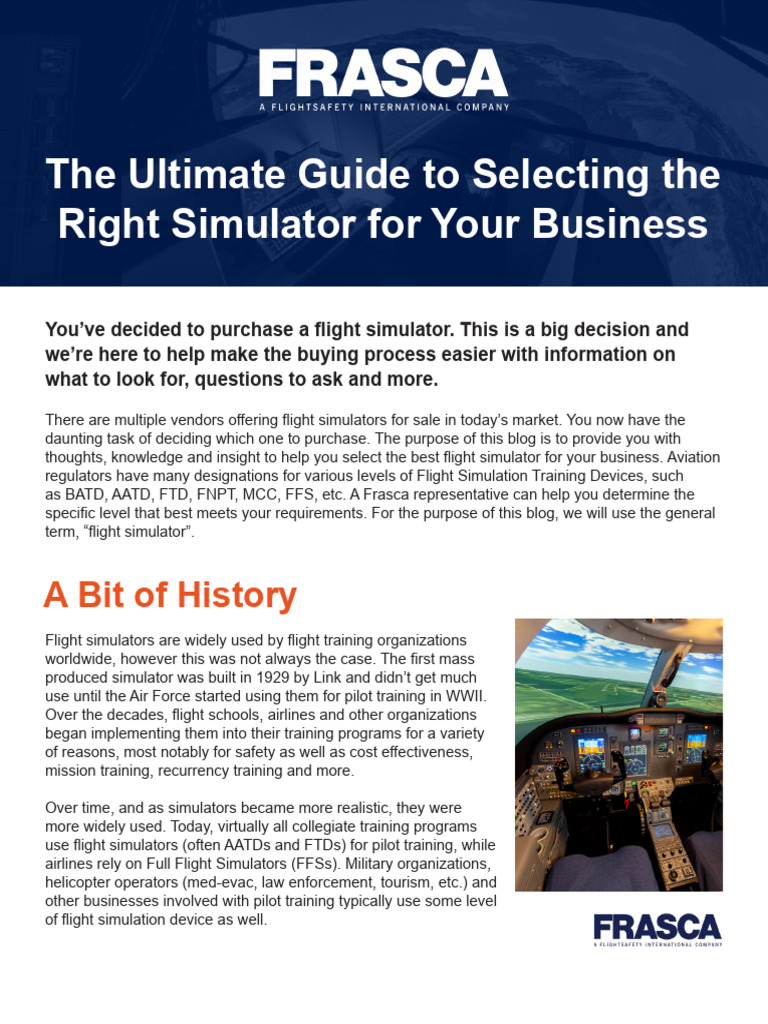 Frasca Simulator Buyers Guide | PDF | Simulation | Aviation