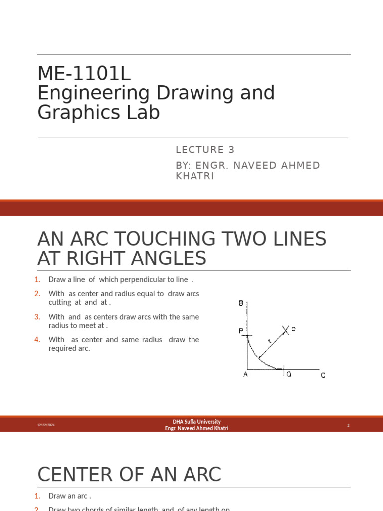 EDG Lecture 3 - Arcs and Tangents | PDF | Circle | Perpendicular