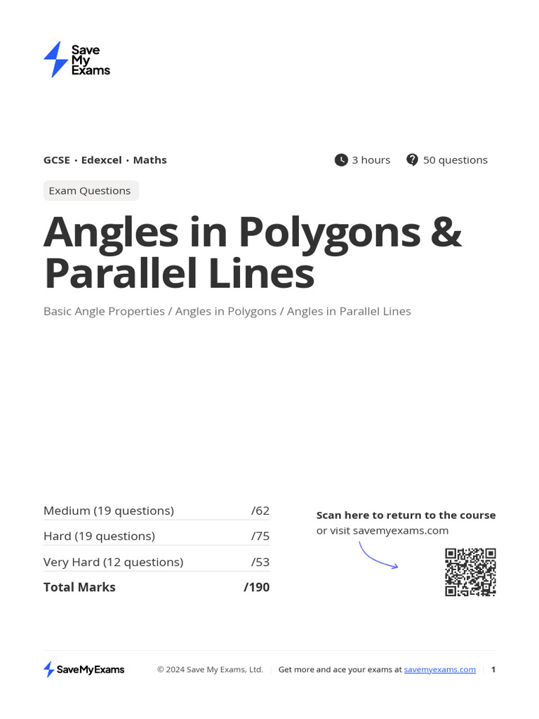 Angles in Polygons and Parallel Lines 4QQYR8M83MqMWvk2 | PDF ...