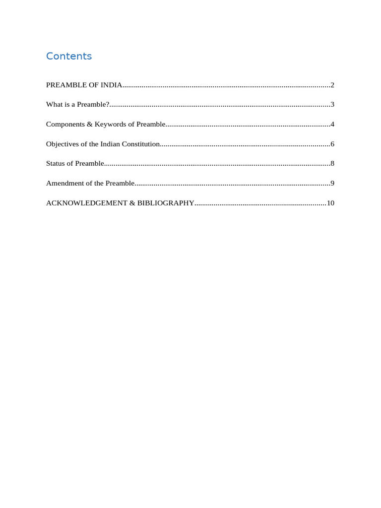 1) Preamble of India | PDF | Justice | Crime & Violence