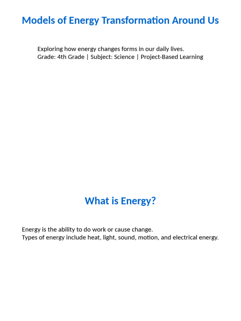 Energy Transformation Project | PDF