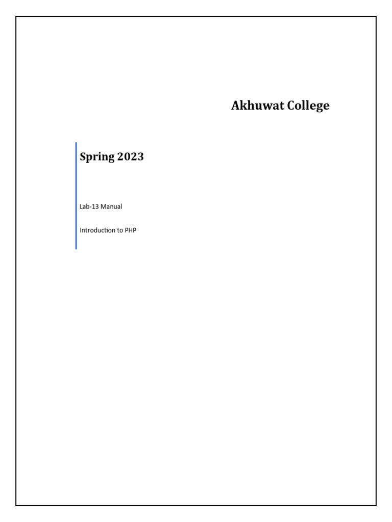 akhuwat-db-lab-13-intro_to_php | PDF | Php | World Wide Web akhuwat-db-lab-13-intro_to_php | PDF | Php | World Wide Web