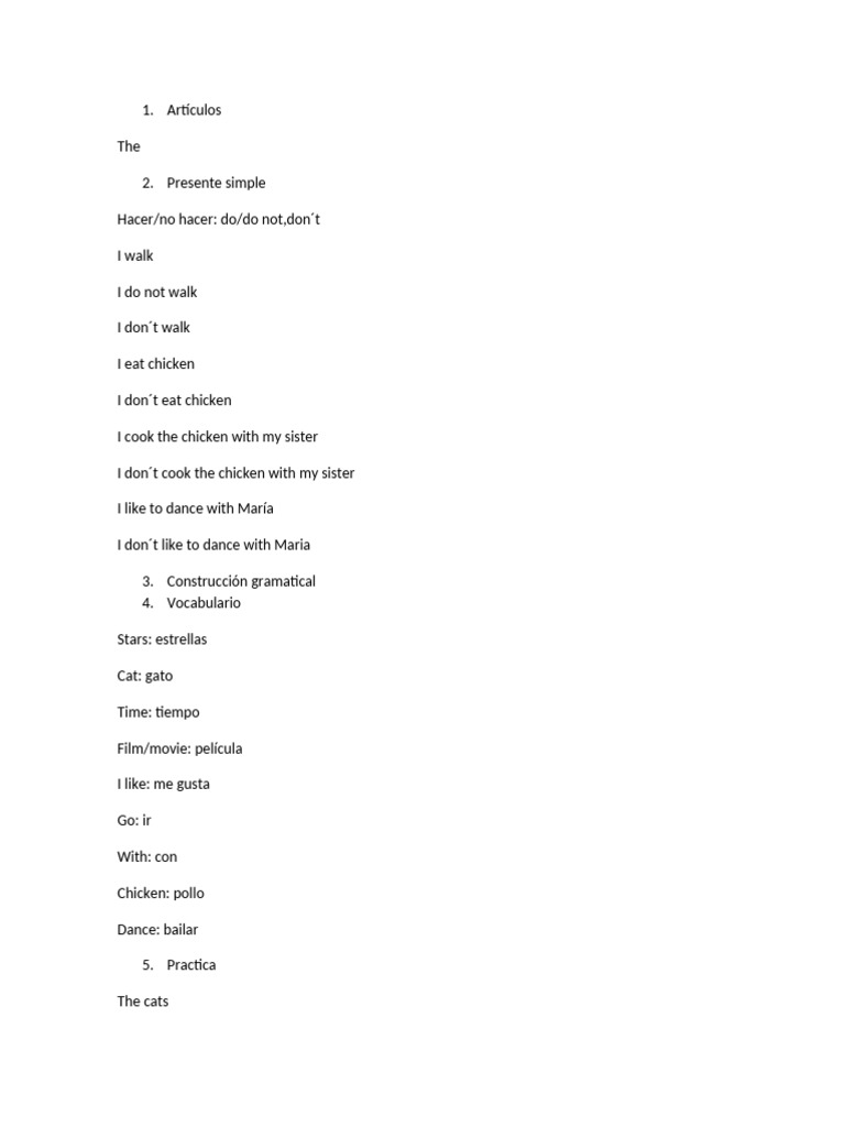 Lección 5, Presente Simple, Do y Does | PDF