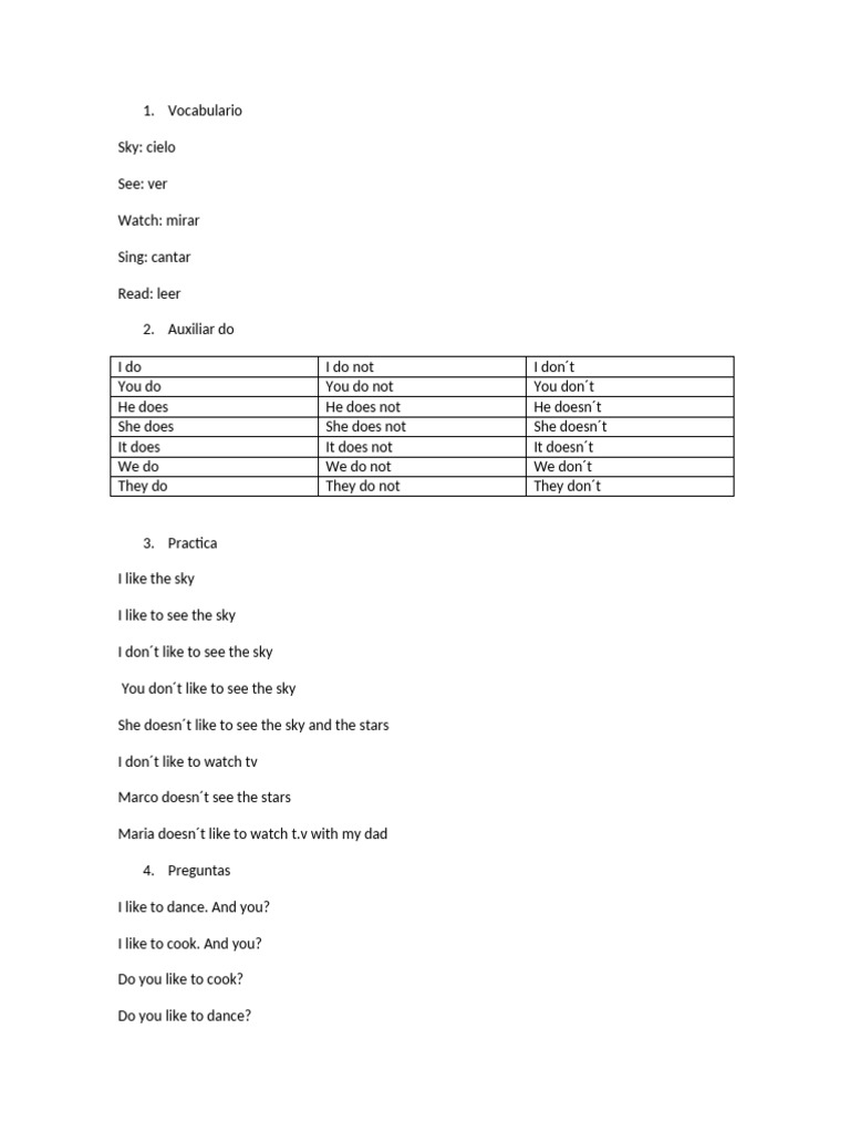 Lección 6, Do y Does, Presente Simple | PDF