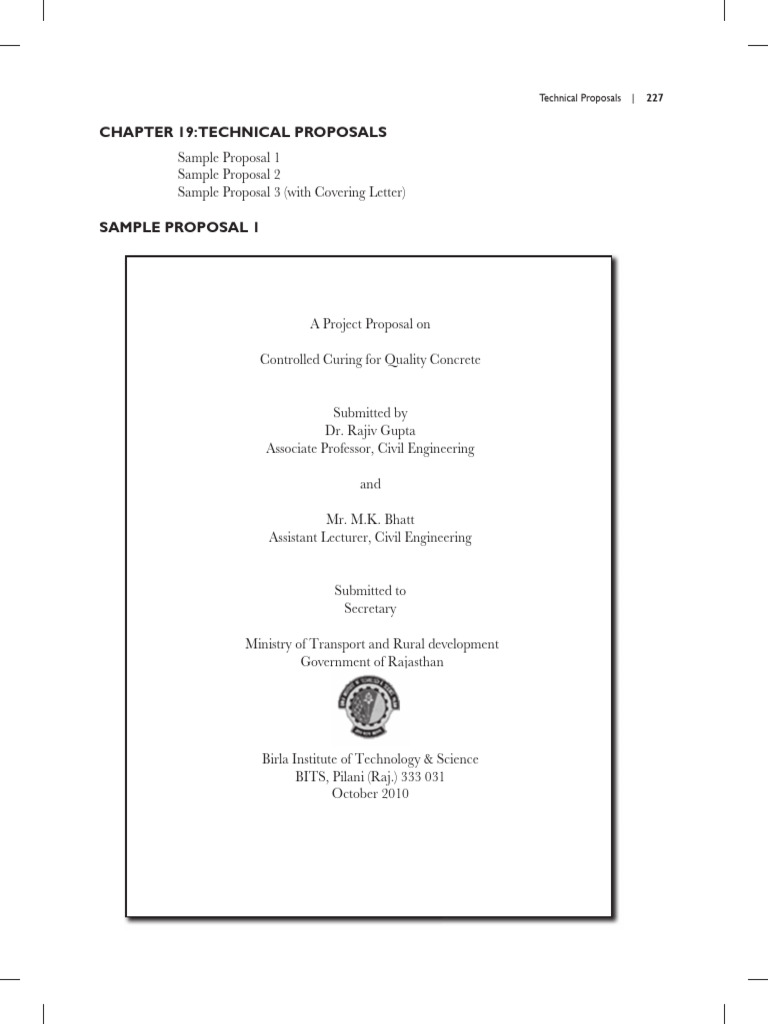 Sample proposals | PDF | Concrete | Water