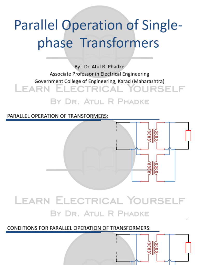 Parallel Operation of Transformers PDF | PDF | Transformer | Electrical Impedance