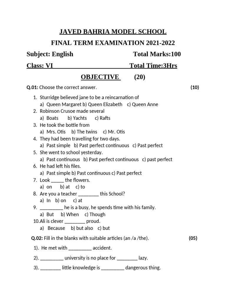 Class Vi English | PDF | Language Mechanics | Syntax