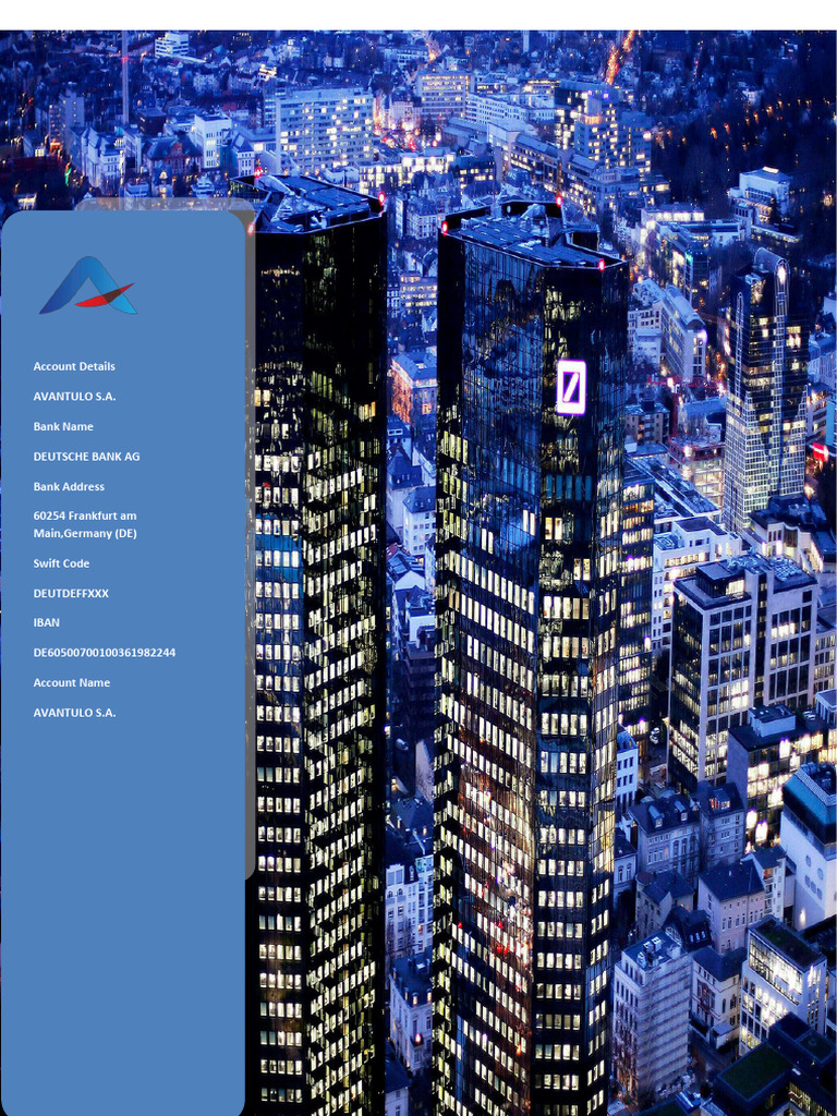 Avantulo S.A. Bank Account Details | PDF