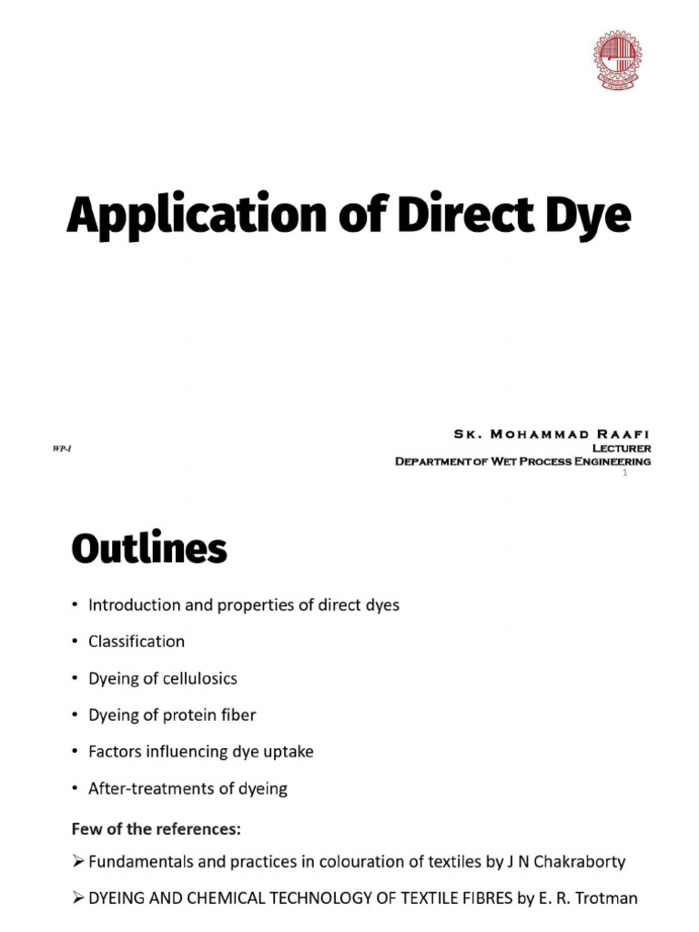 Application of Direct Dye | PDF