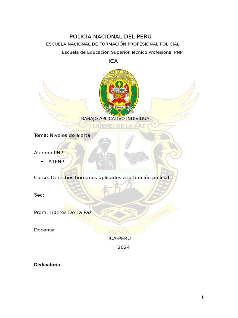 Daniel PNP | PDF | Policía | Derechos humanos