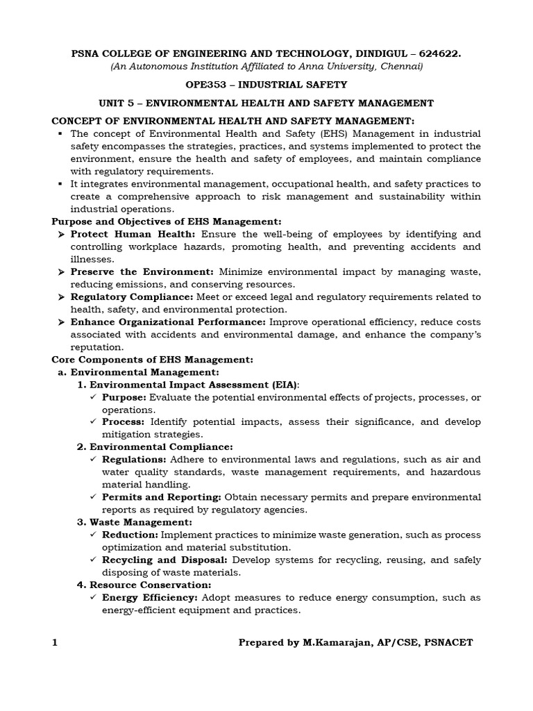 Unit 5 - IS | PDF | Occupational Safety And Health | Regulatory Compliance